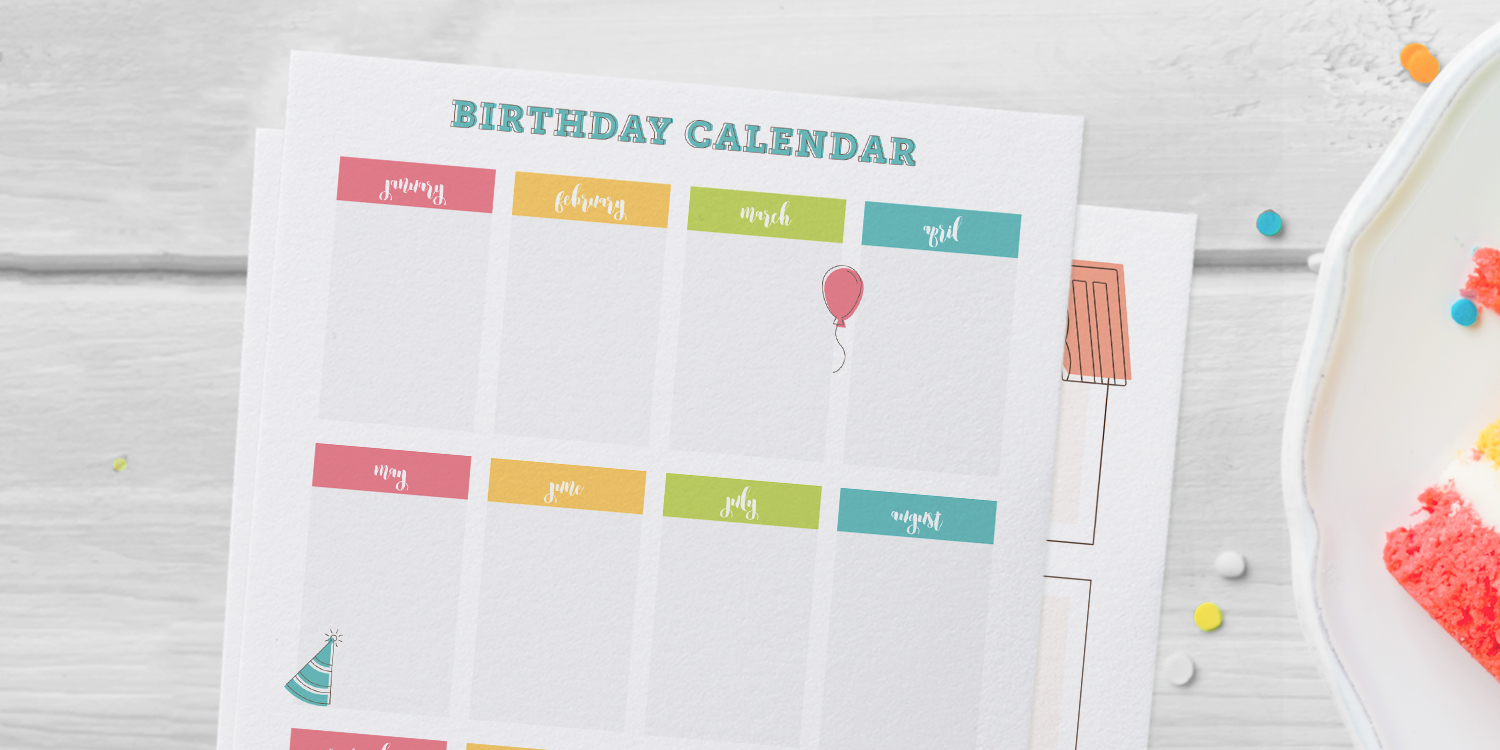 6 Printable Birthday Calendar Templates | Shari's Berries